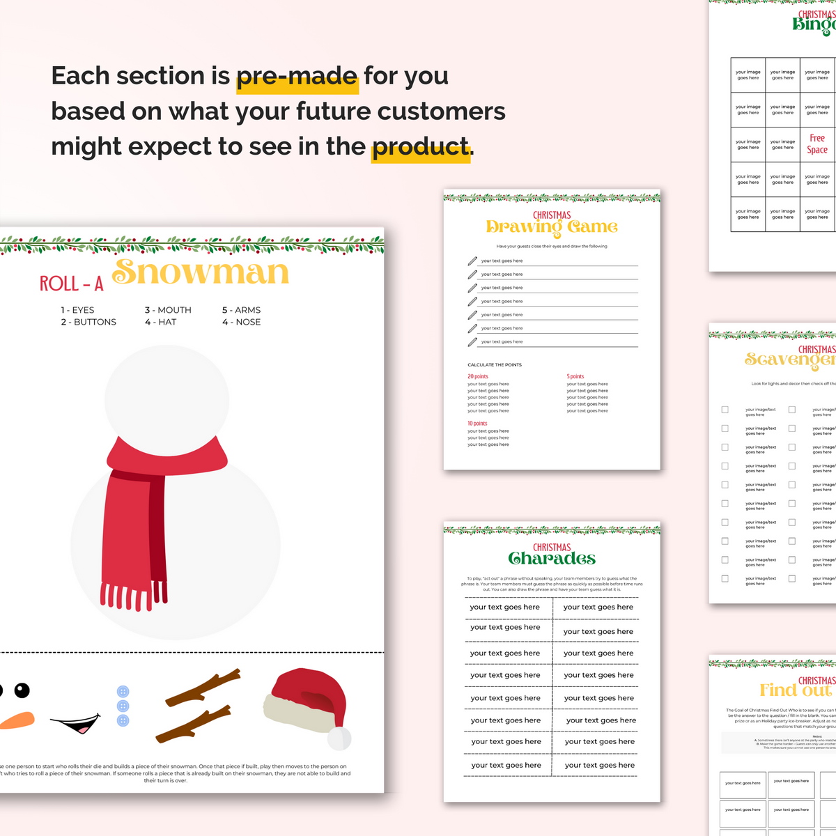 Christmas Game Bundle Template for Canva – Gold City Ventures